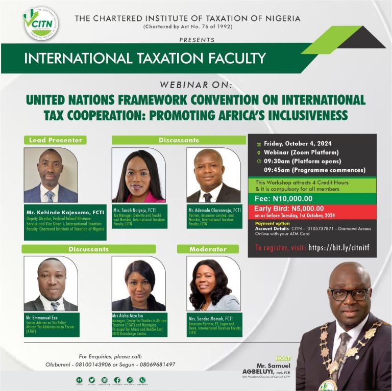 CITN RELEASES NEW SYLLABUS – Chartered Institute of Taxation of Nigeria